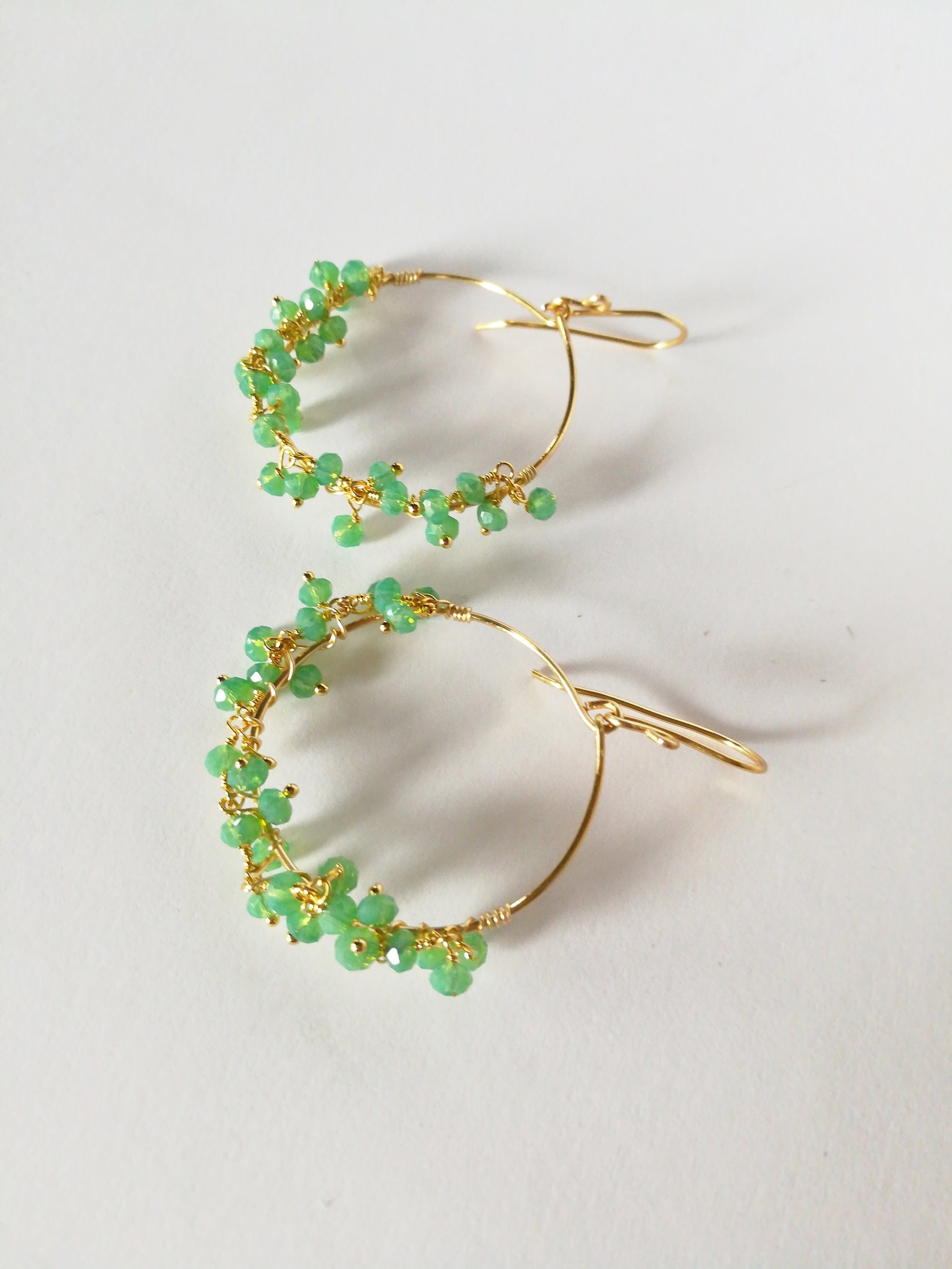 Gemstone Hoop Earrings, Semi Precious Hoop Earrings - Etsy