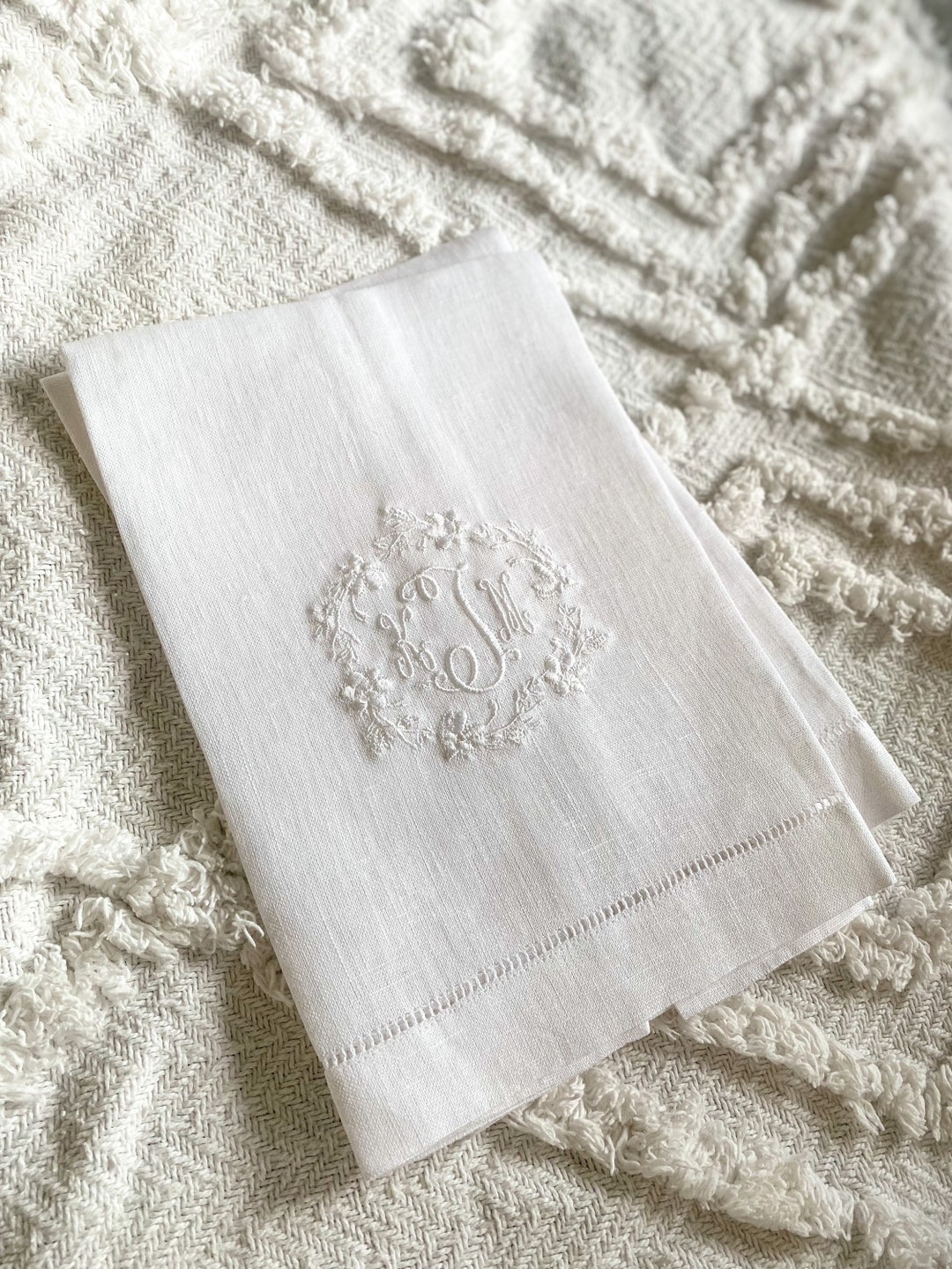 Embroidered Linen Guest Towels, Monogrammed Guest Towel, Hostess Gifts ...