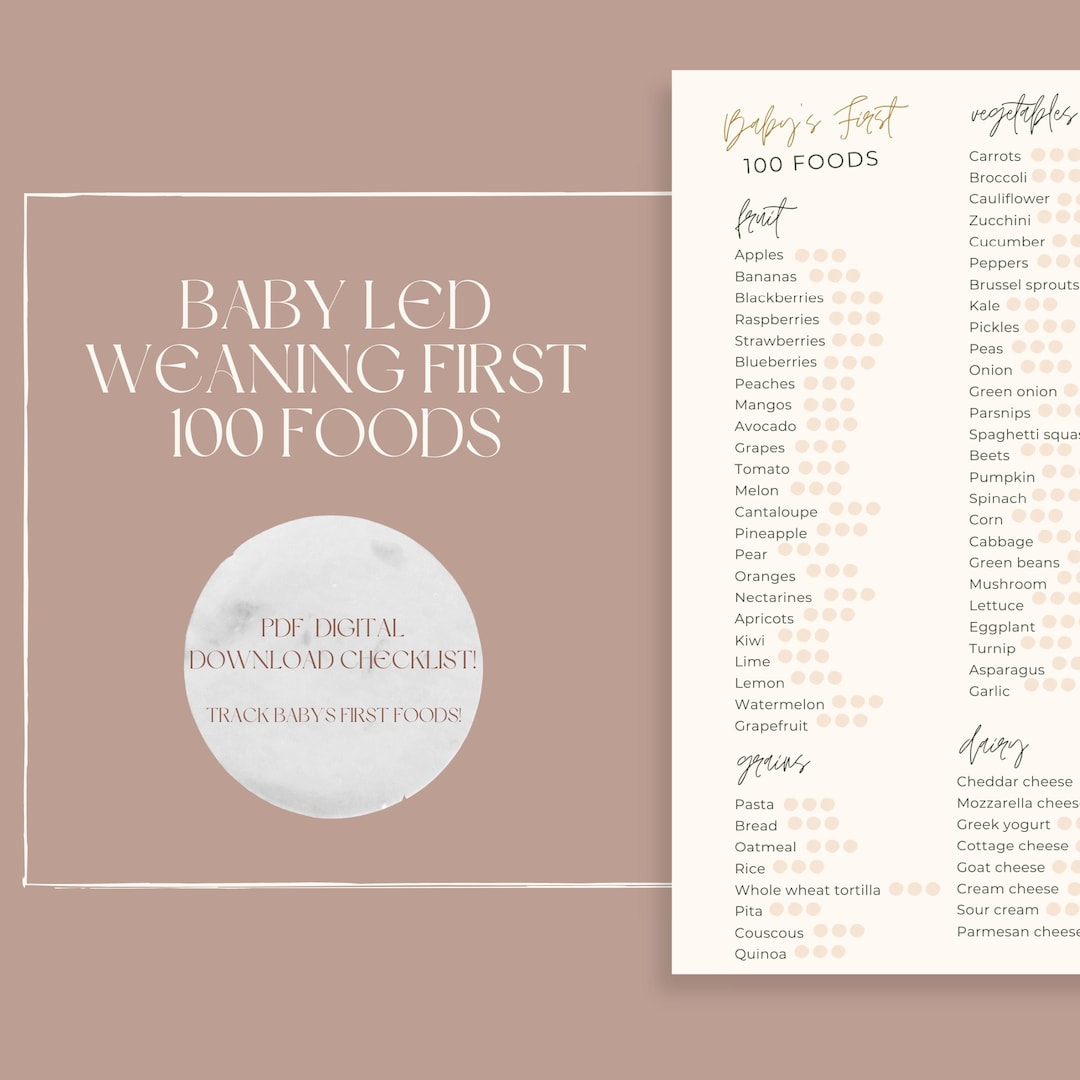 Baby Led Weaning | Baby's First 100 Foods - Etsy