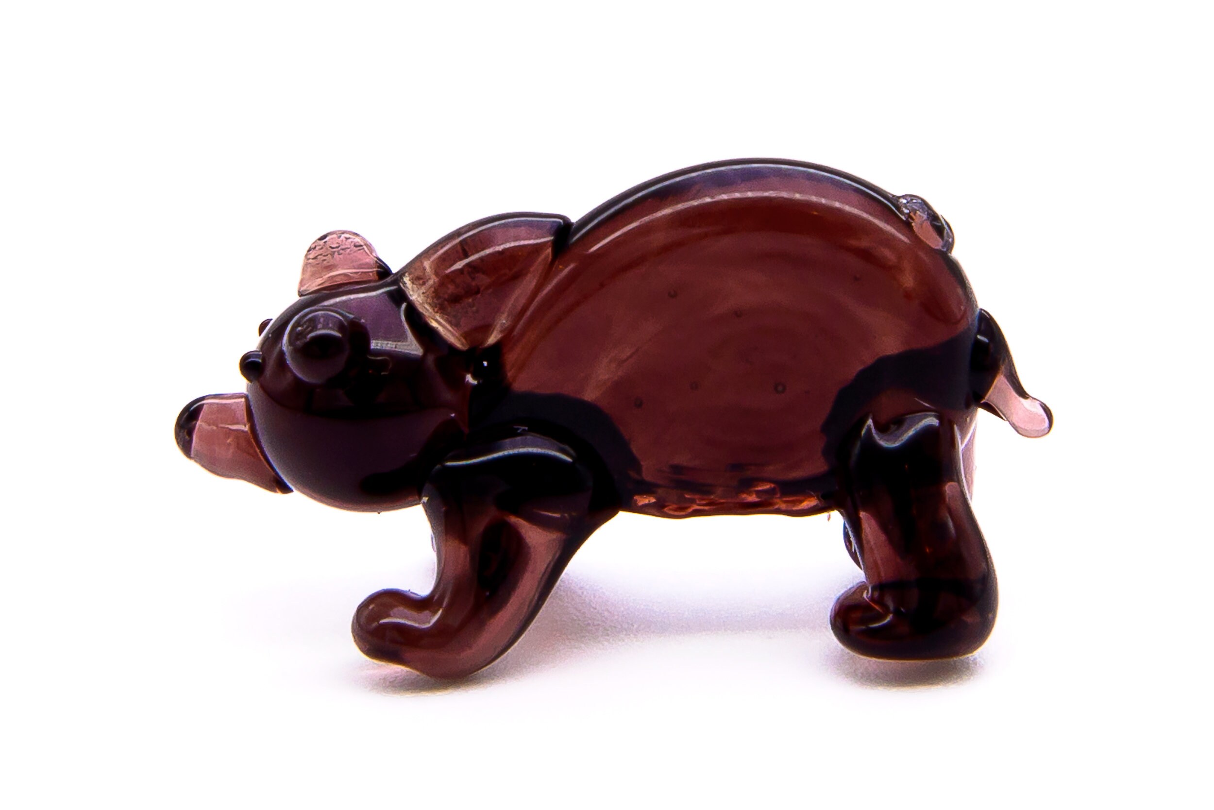 Tiny 34 Glass Bear Figurine Handmade Hand Blown Wild Etsy