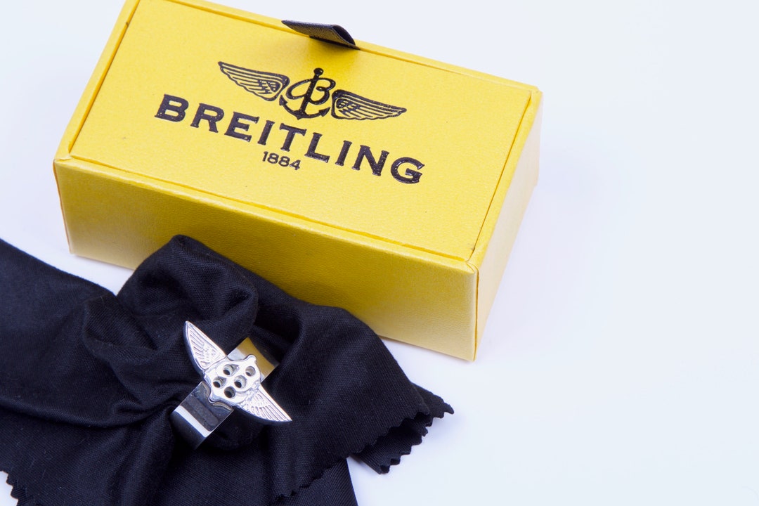 Breitling Ring Thick Square Band With Logo 925 Sterling Silver - Etsy