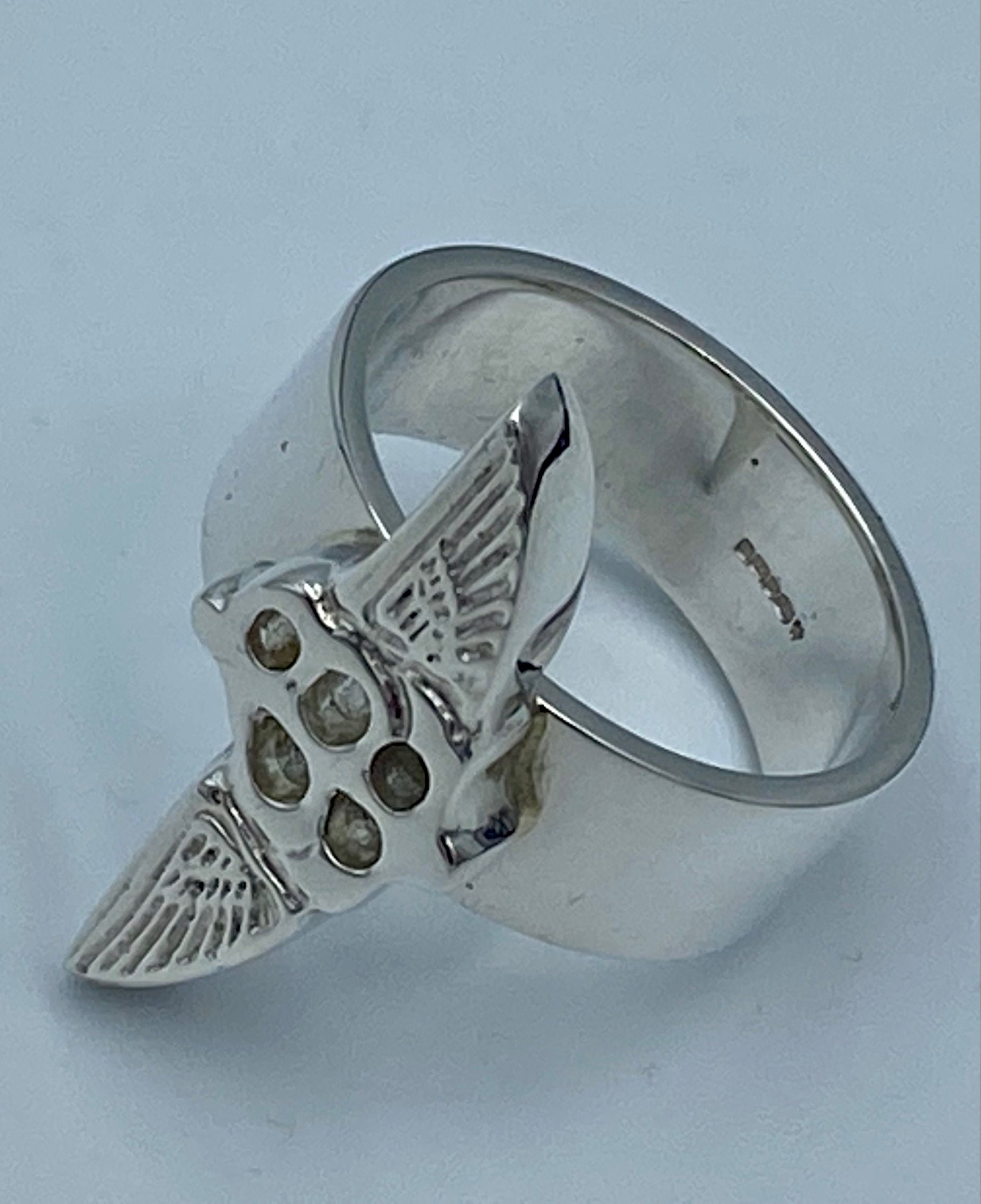 Breitling Ring Thick Square Band With Logo 925 Sterling Silver - Etsy