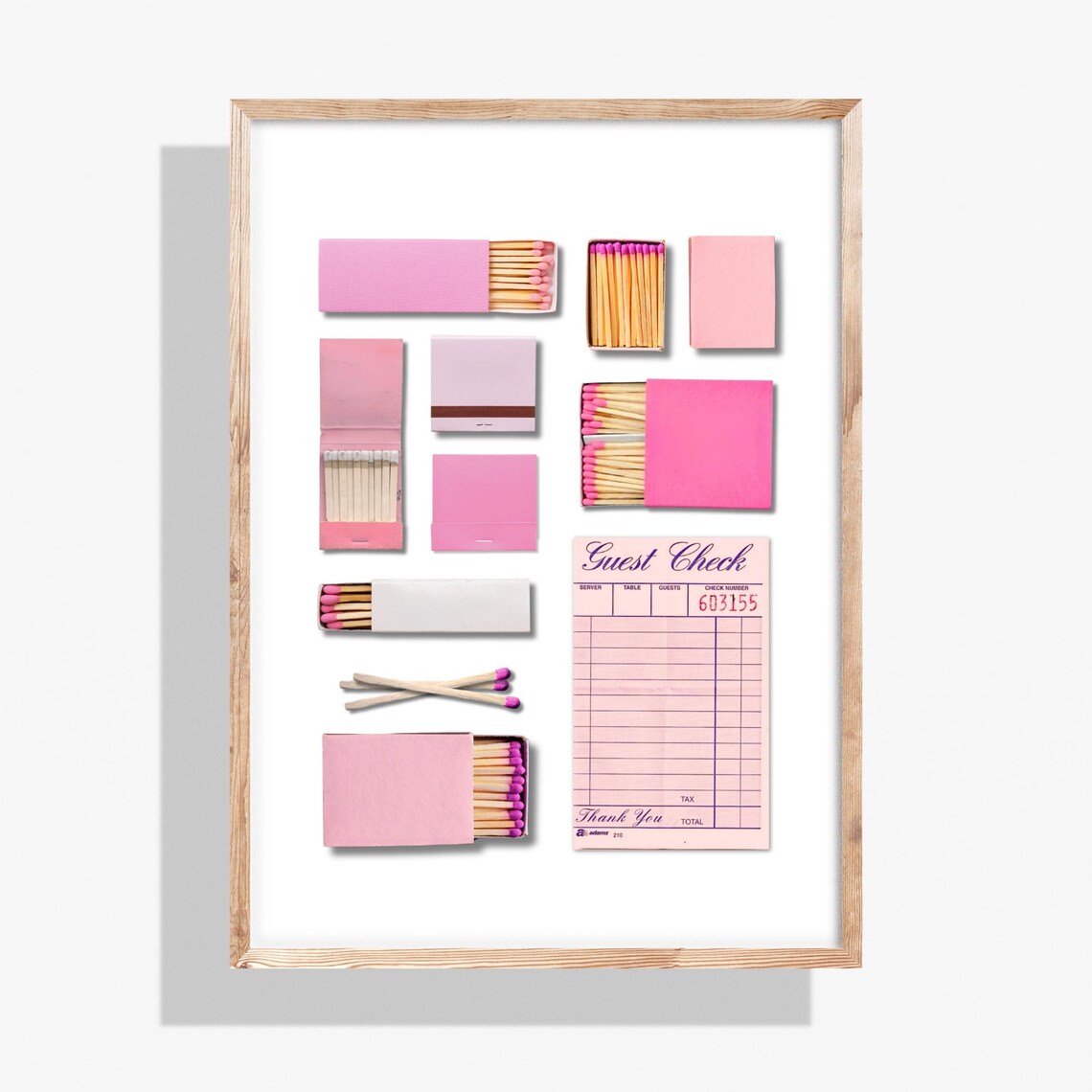 Pink Matchbook Art Template: DIY Personalized Matchbox (digital ...