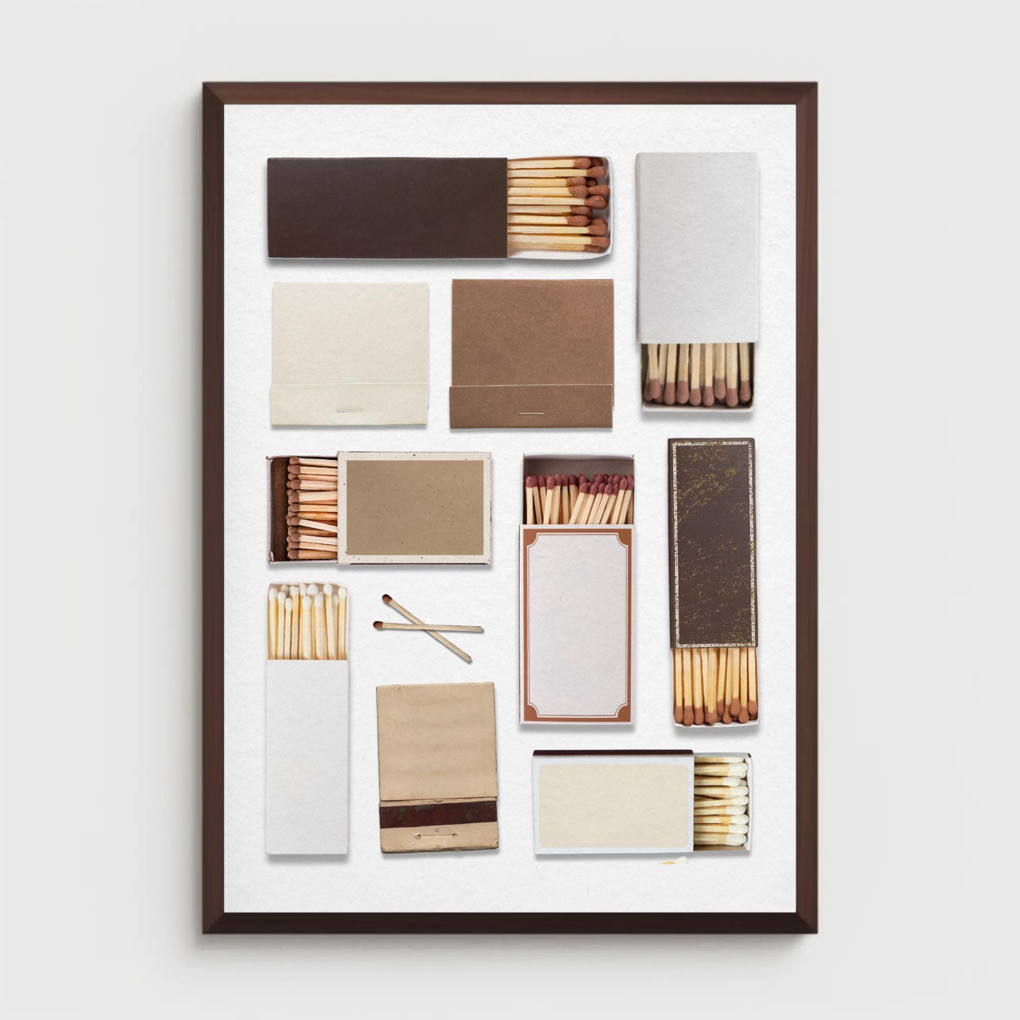 Neutral/brown Matchbox Poster Template, Blank Matchbook Template, Blank ...