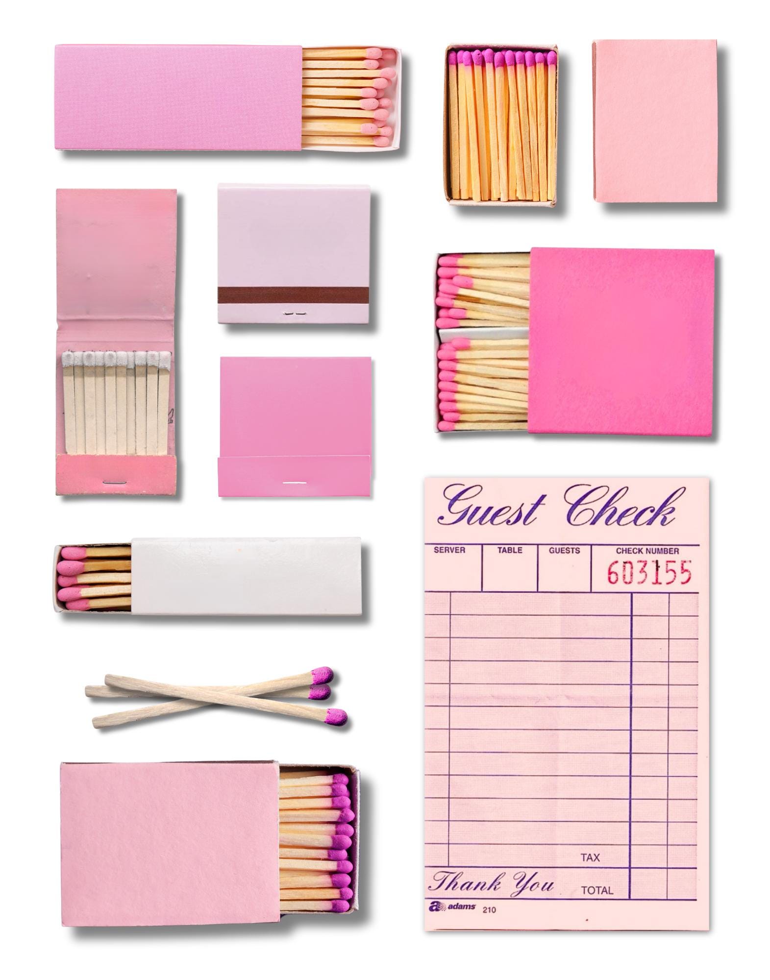 Pink Matchbook Art Template: DIY Personalized Matchbox (digital ...