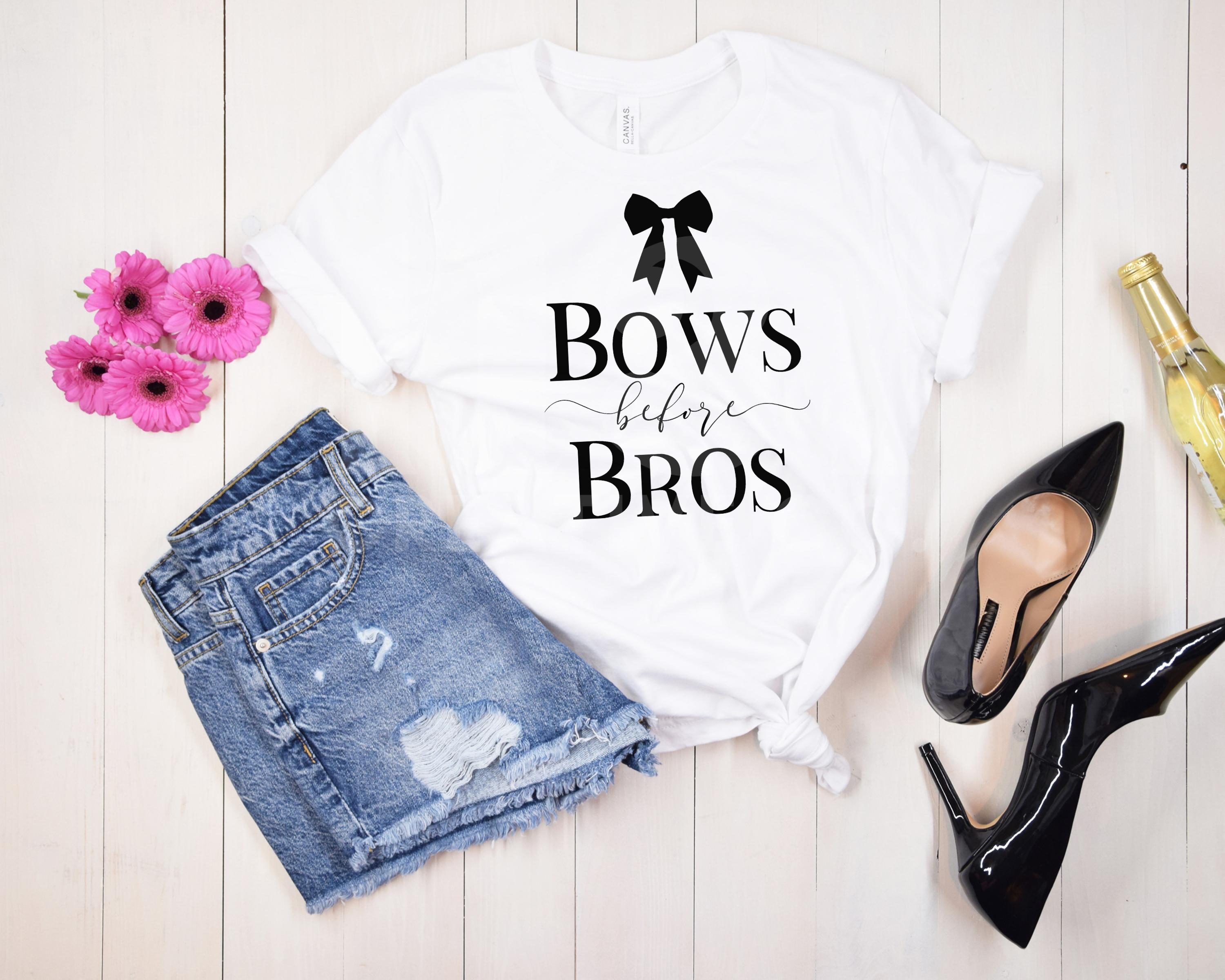 Bows Before Bros Galentine Shirt SVG and PNG File | Black Bow SVG Cut ...