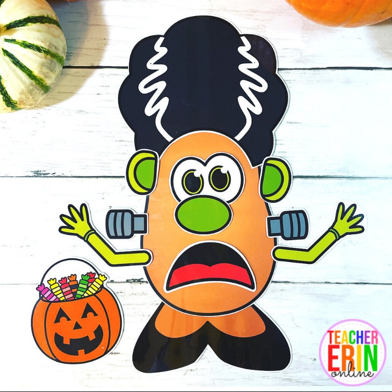 Build A Potato Mr. & Mrs. Frankenstein Halloween | Potato Head and ...