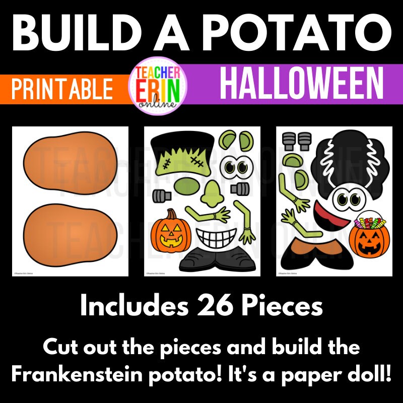 Build A Potato Mr. & Mrs. Frankenstein Halloween | Potato Head and ...