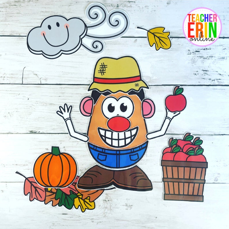 Build A FALL Potato Head and Accessories Dress up Paper Doll, DIGITAL ...