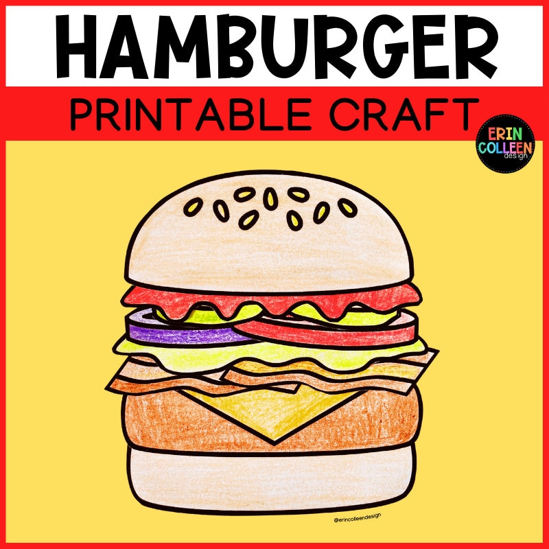 Hamburger Coloring Craft - Summer Craft Pattern - Build A Hamburger ...
