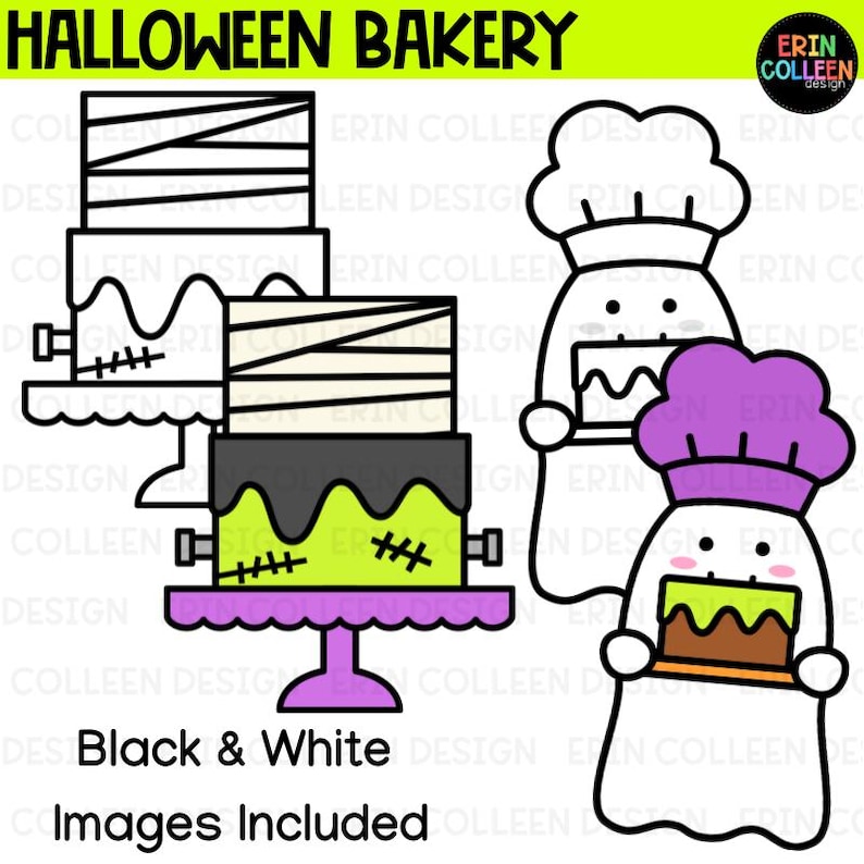 Halloween Bakery Clipart - Halloween Clipart - Cute Ghosts - Cake ...
