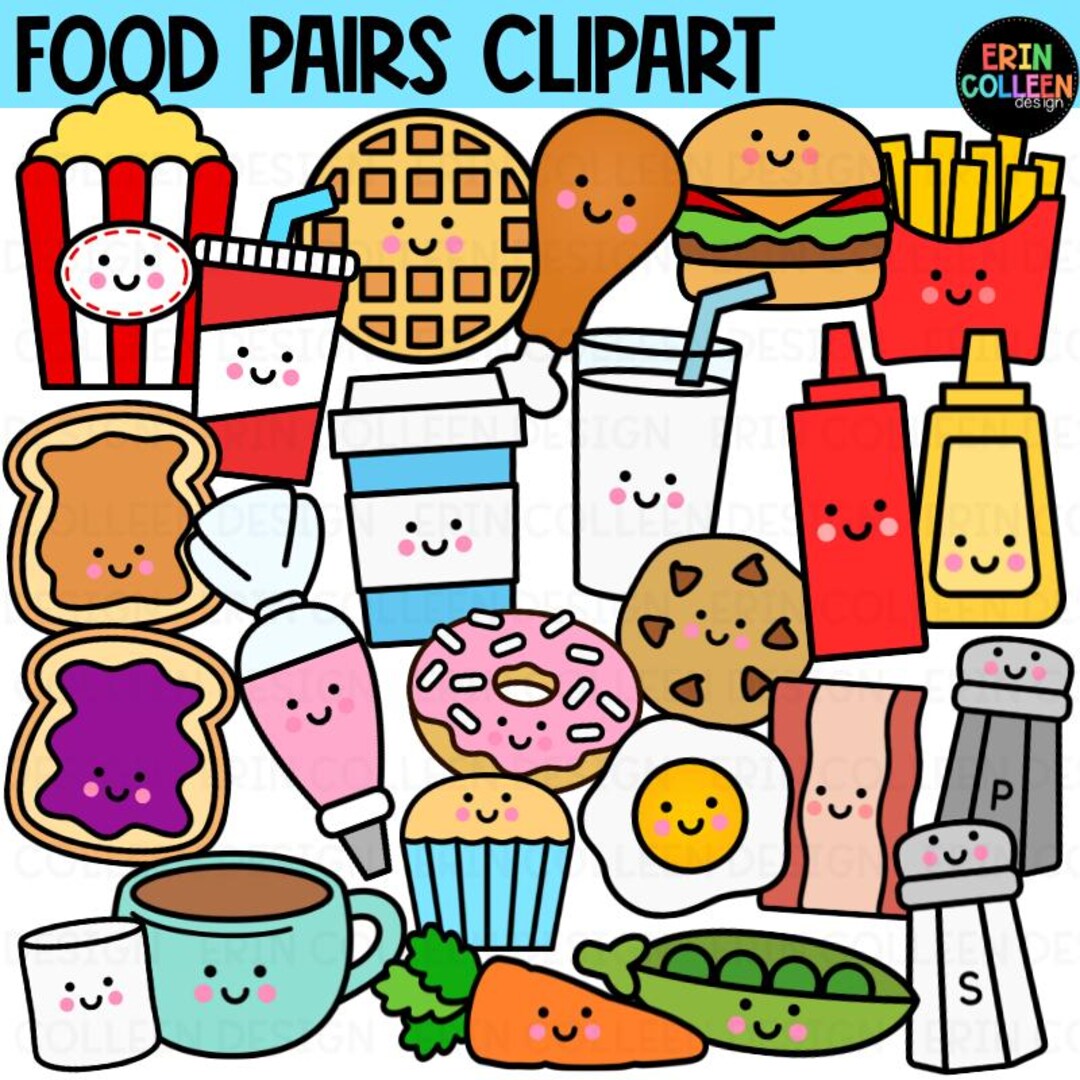Food Pairs Clipart - We Go Together - Couples - Valentine's Day ...