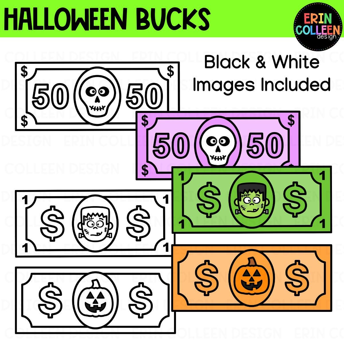 Halloween Play Money Printable Bucks - Cash Rewards, Behavior ...