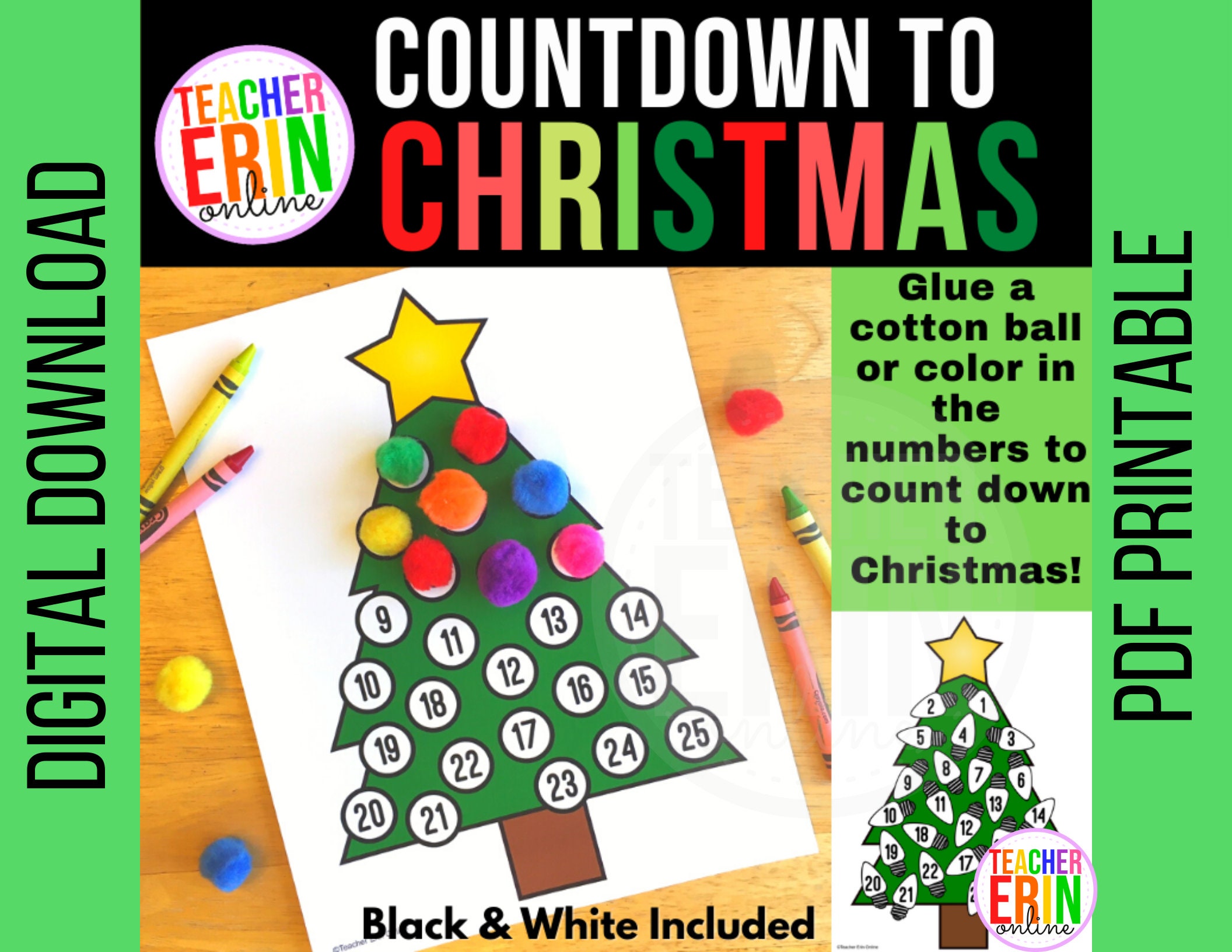 Christmas Tree Countdown to Christmas Printable Download Advent ...