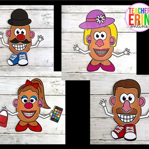 Build A Mr Potato and Mrs Potato | Head and Accessories Dress up Paper ...