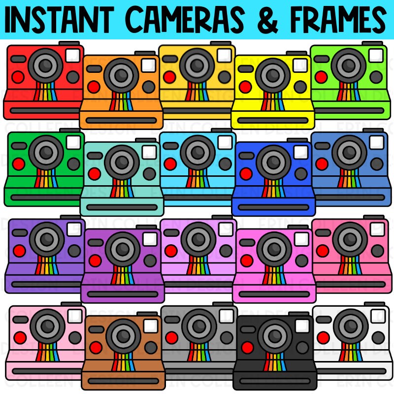 Instant Camera Clipart, Picture Frames, Color Matching, Polaroid Camera ...