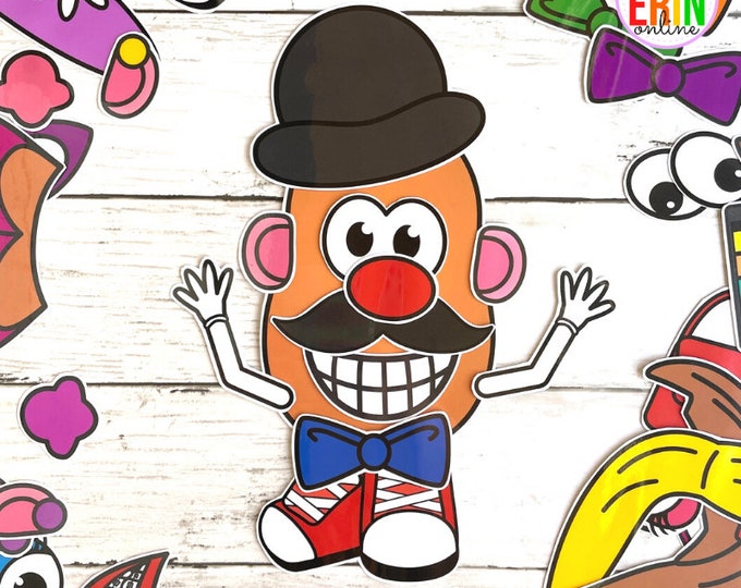 Build A Mr Potato and Mrs Potato | Head and Accessories Dress up Paper ...