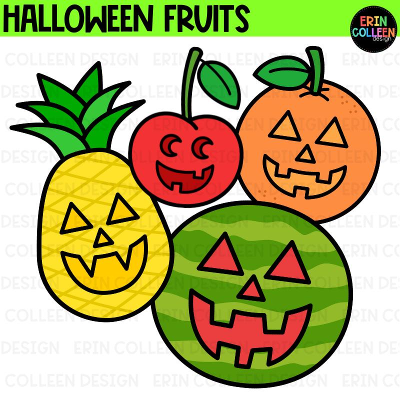 Halloween Fruit Clipart - Halloween Clipart - Jackolanterns - Spooky ...