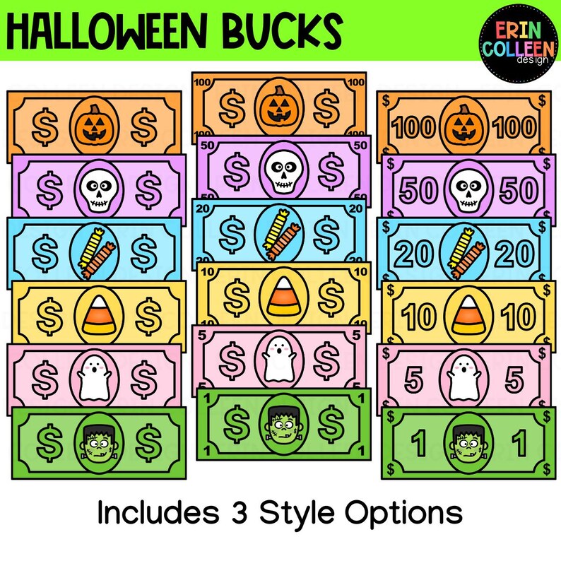 Halloween Play Money Printable Bucks - Cash Rewards, Behavior ...