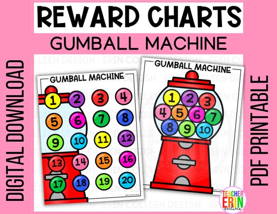 Bubble Gum Machine Reward Chart for Classroom Management - Etsy
