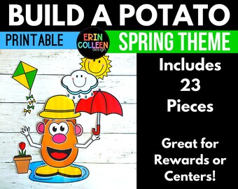 Build A Mr Potato and Mrs Potato Head and Accessories Dress up Paper ...