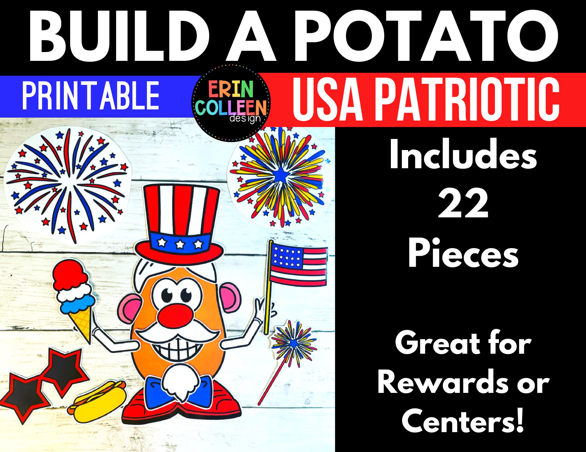 Build a USA Mr. Potato Patriotic President Potato Head and Accessories ...