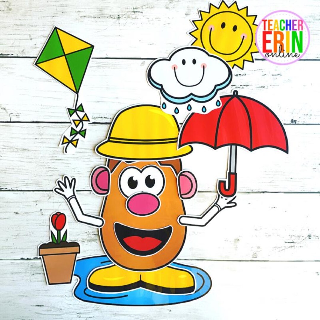 Build A Spring Potato Head and Accessories Dress up Paper Doll ...