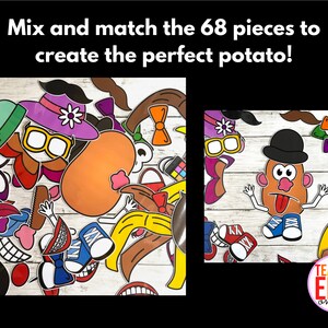 Build A Mr Potato and Mrs Potato | Head and Accessories Dress up Paper ...