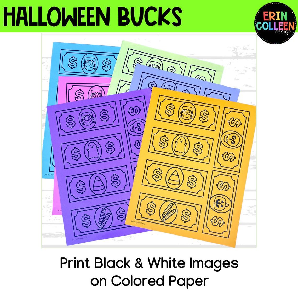 Halloween Play Money Printable Bucks - Cash Rewards, Behavior ...