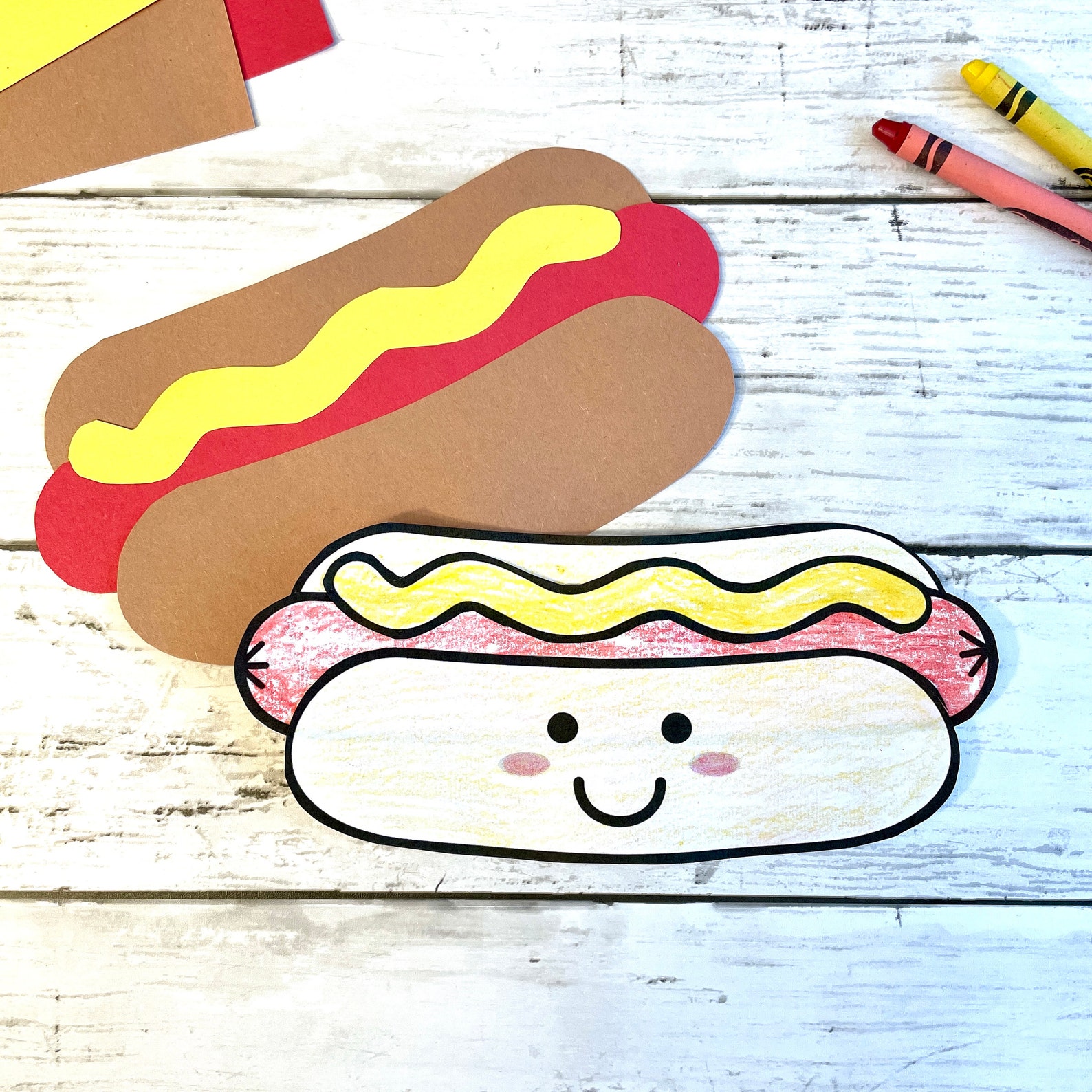 Hot Dog Craft - Summer Craft Pattern - Hot Dog Template - Picnic - BBQ ...