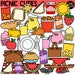 Picnic Cuties Clipart - With and Without Faces - BBQ - Food - Fruit ...