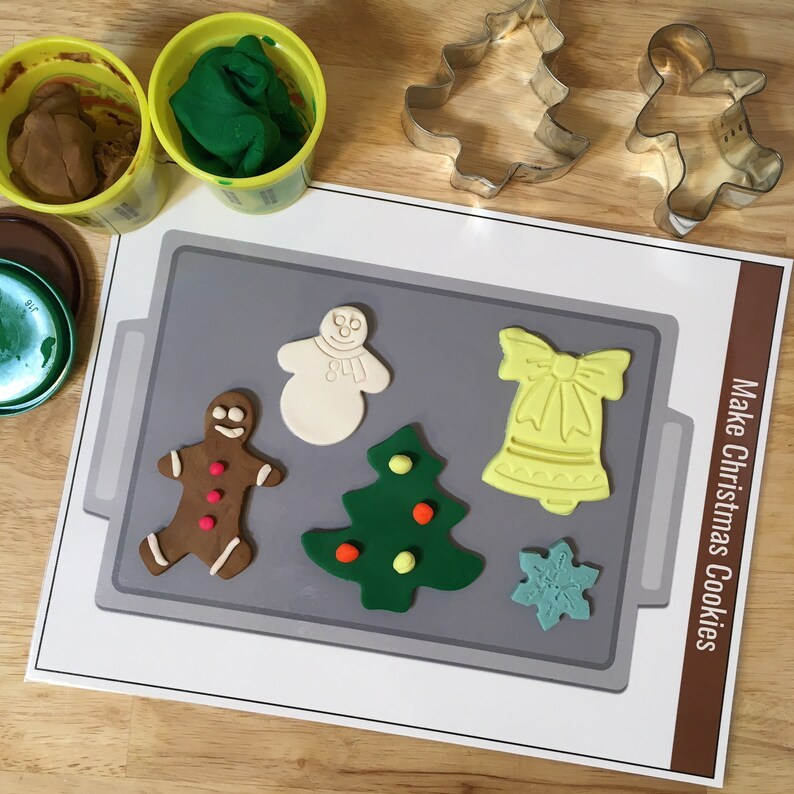 Christmas Play Dough Mats Fine Motor Activities 20 Mats Christmas Tree ...