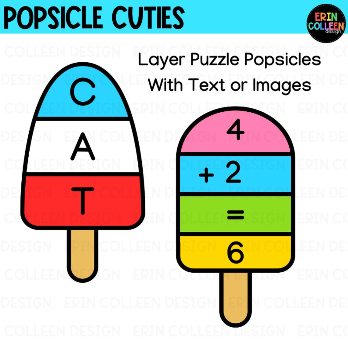 Popsicle Cuties Clipart - With and Without Faces - Summer - Frozen ...
