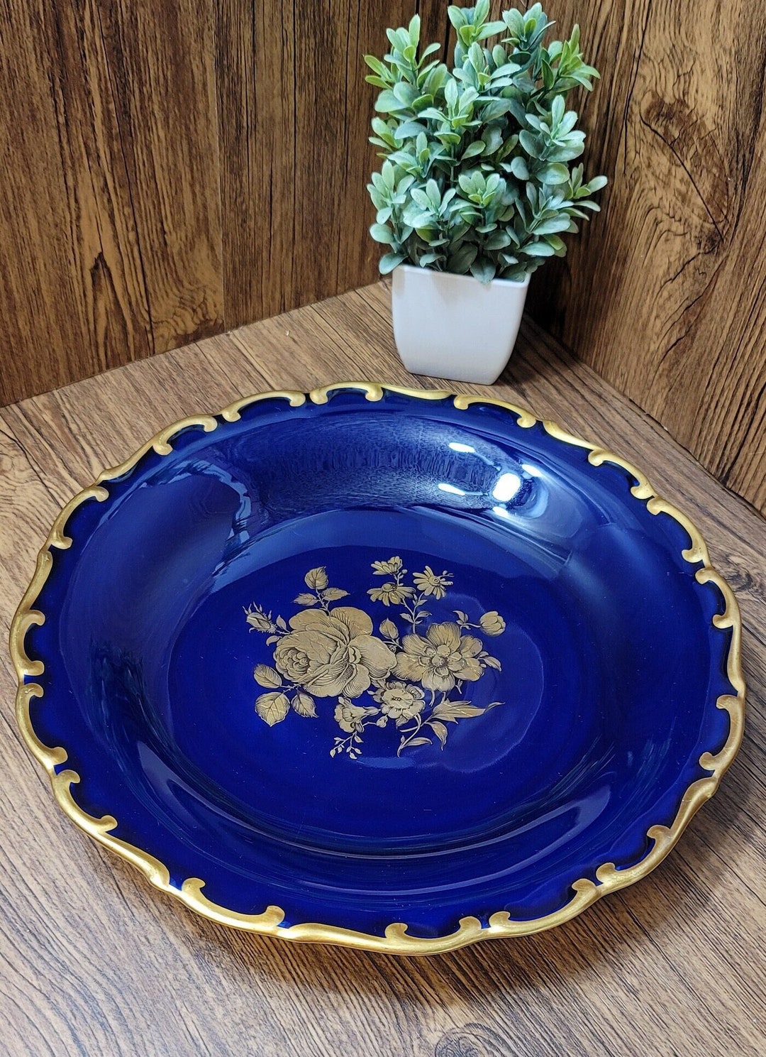 VTG - Schumann Arzberg - Bavaria - Echt Cobalt - Blue and Gold Platter ...
