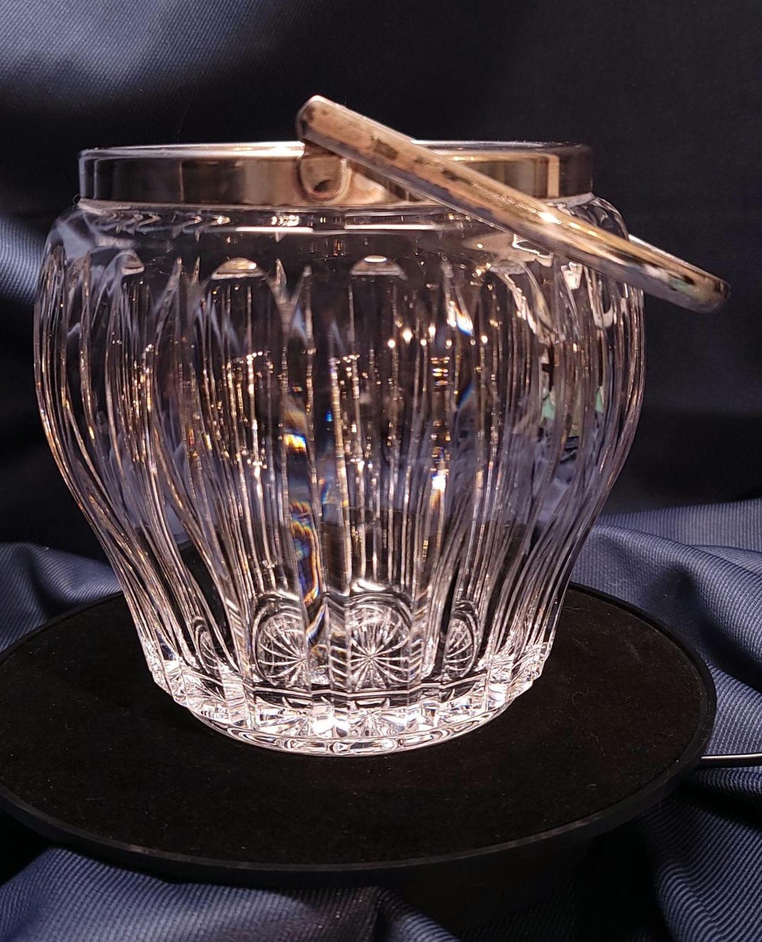 VTG - Cut Crystal Ice Bucket With Silverplated Handle - 1950s - Etsy