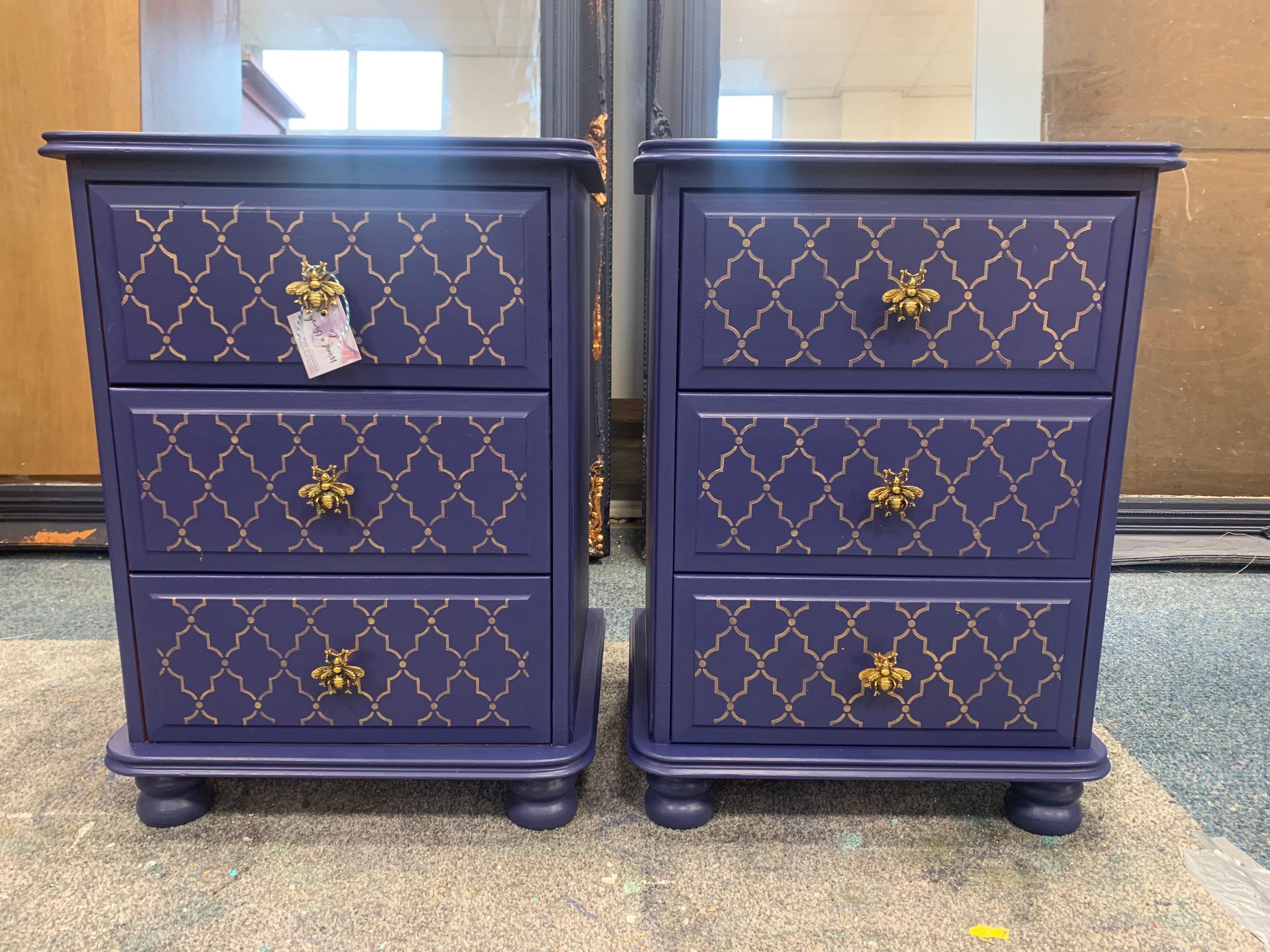 Moroccan Painted Bedside Tables | Etsy