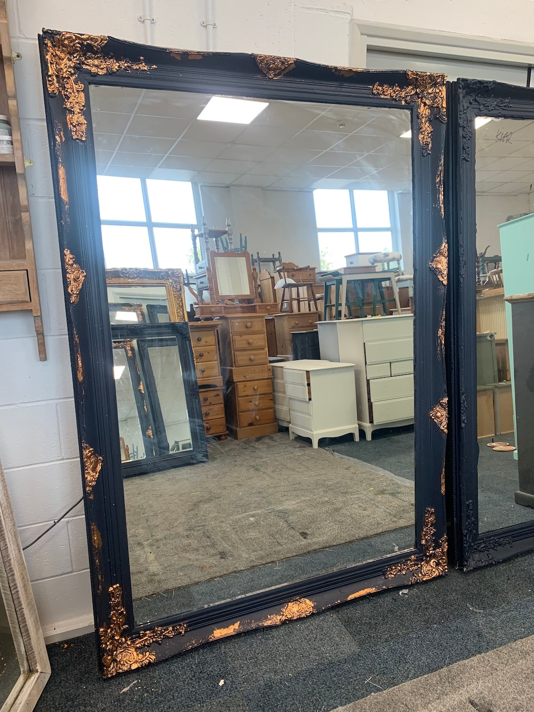 7ft X 5ft Huge French Rococo Mirror Blue and Copper - Etsy