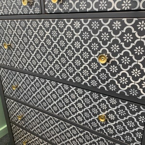 Large Chest of Drawers Painted Bespoke Stencilled - Etsy