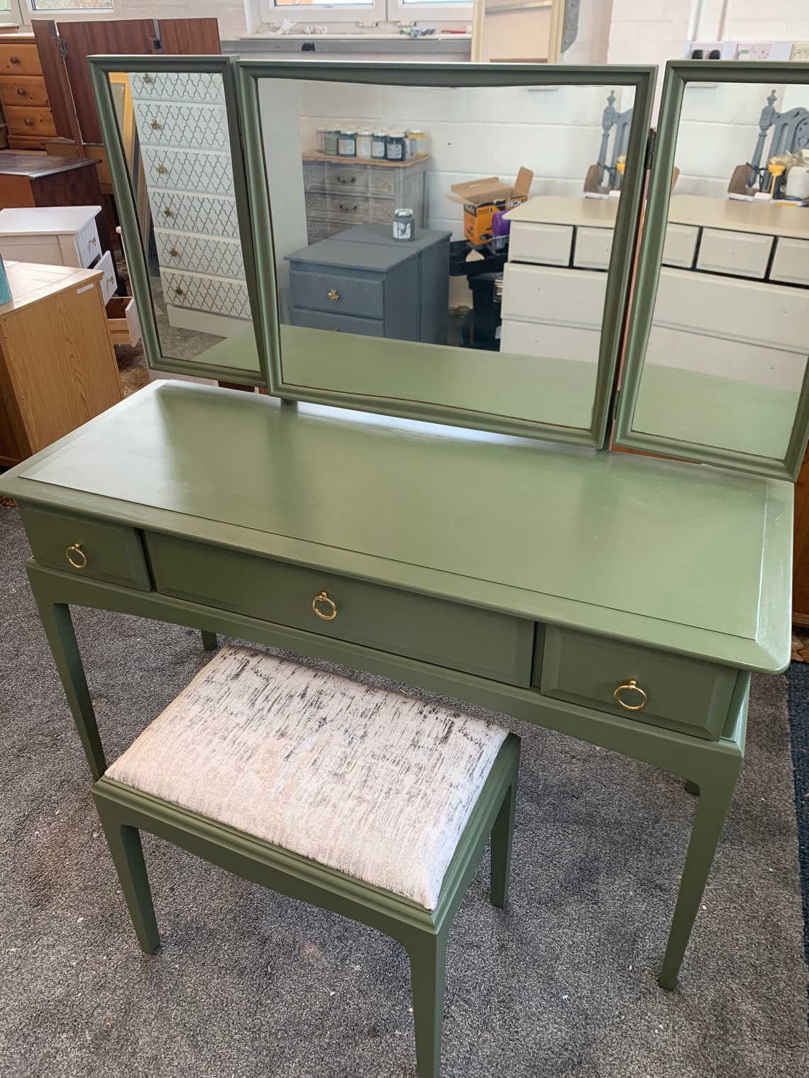 Custom Painted Stag Minstrel Dressing Table Mid Century Vintage - Etsy UK