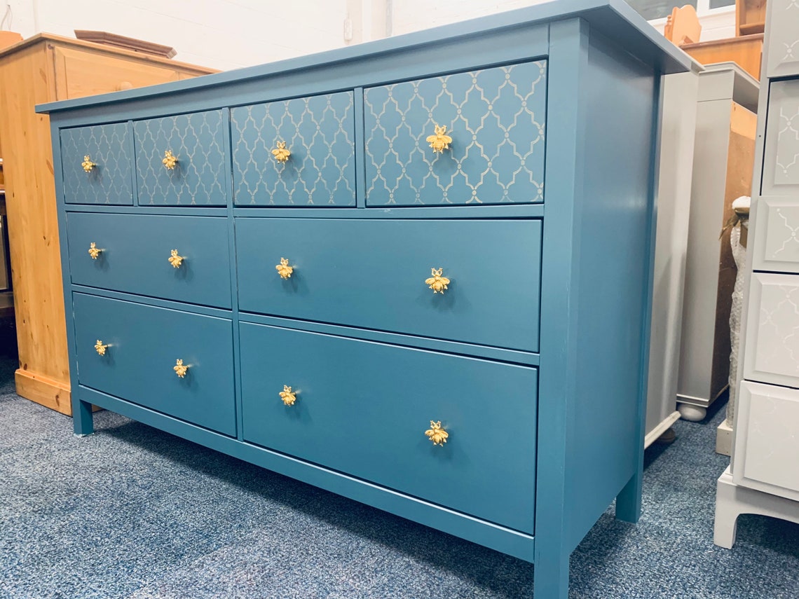 Large Chest of Drawers Painted Bespoke Stencilled | Etsy