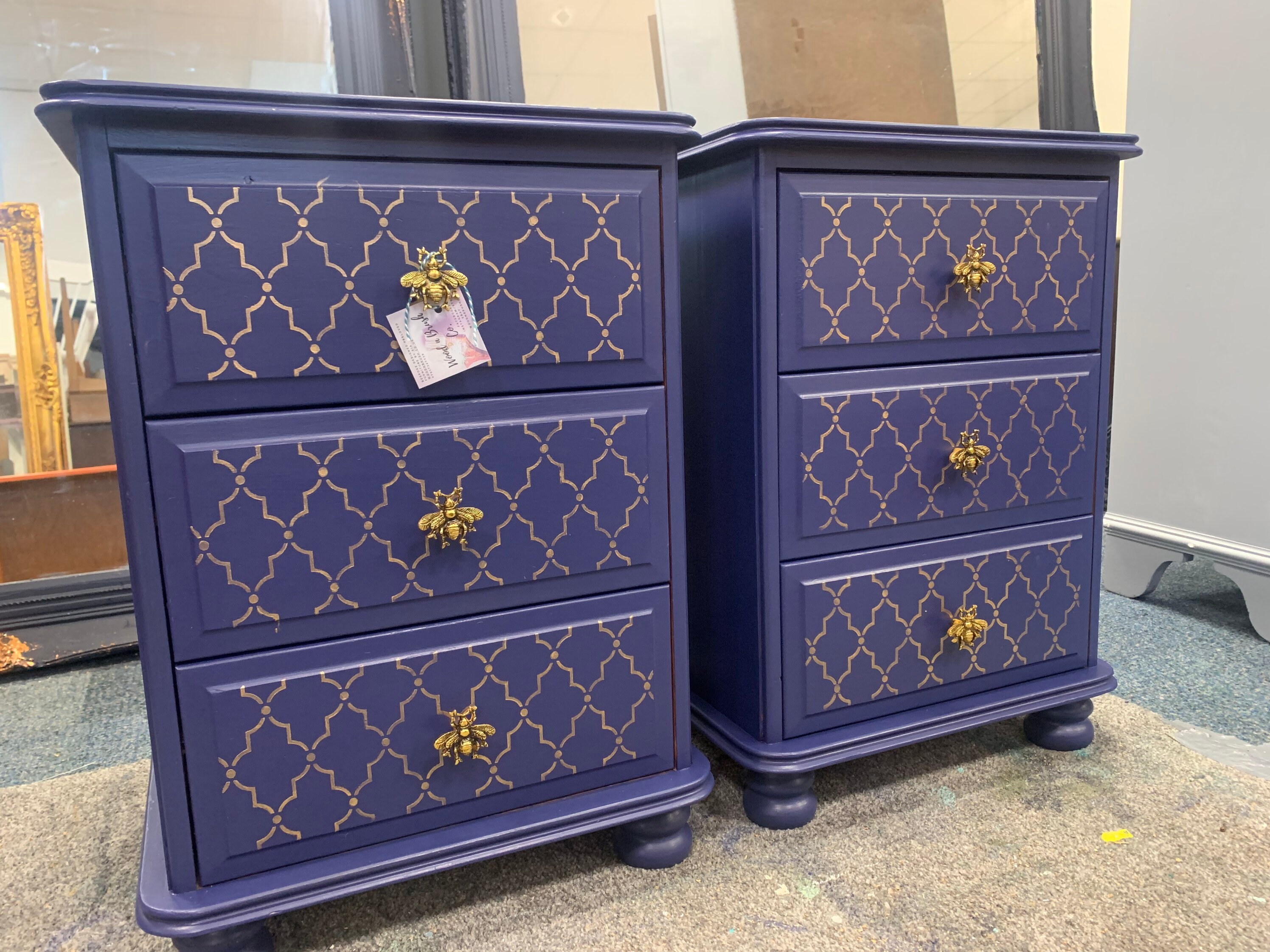 Moroccan Painted Bedside Tables | Etsy