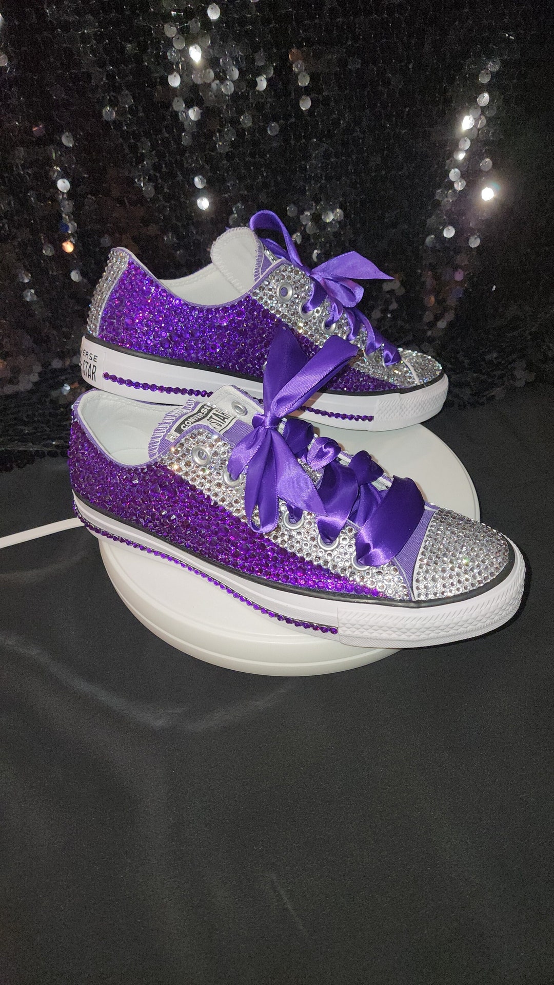 Custom Bling Purple and Bling Converse - Etsy