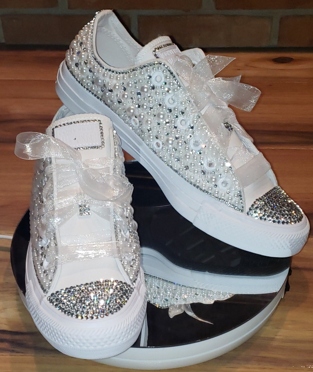 Custom Bling and Pearl Converse - Etsy