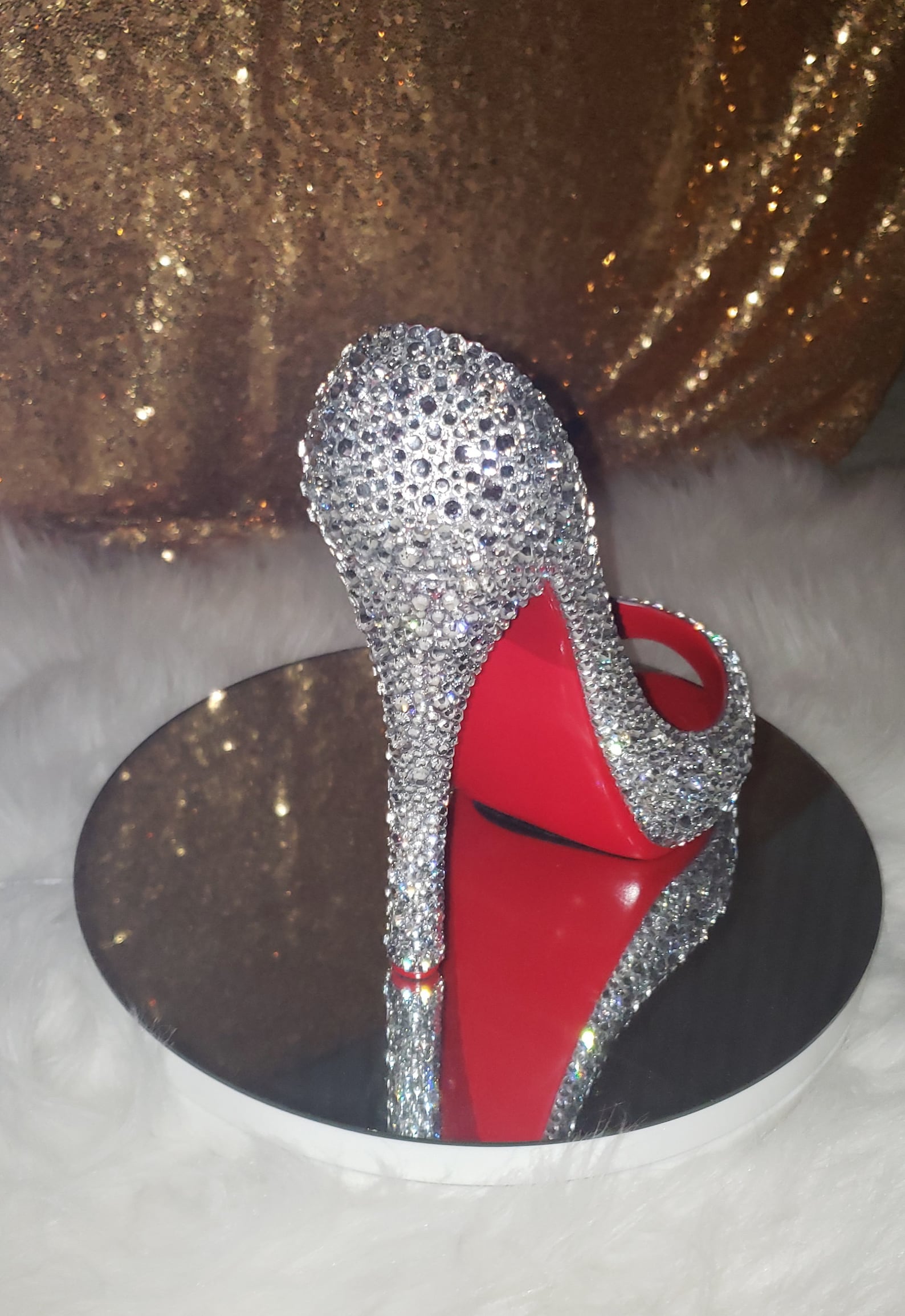 Custom Bling High Heel Shoe Wine Bottle Holder - Etsy