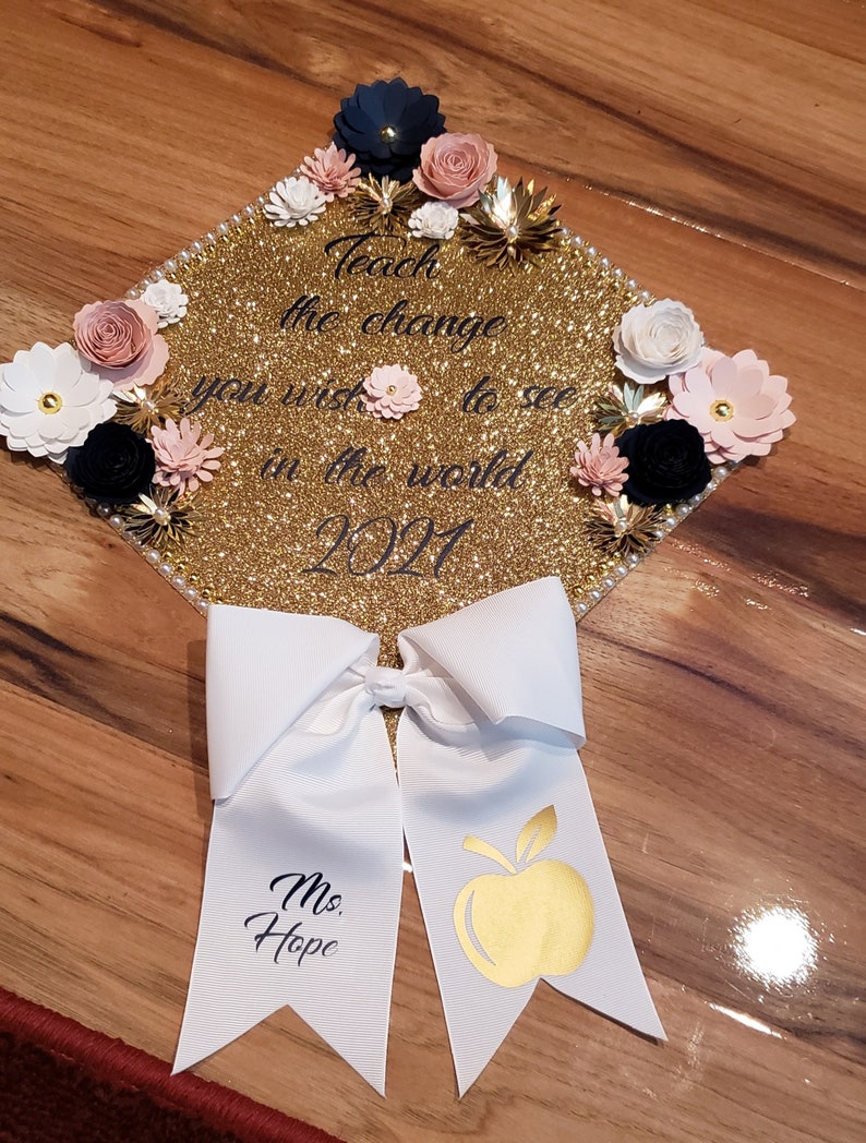 Graduation Cap Topper teach the Change - Etsy