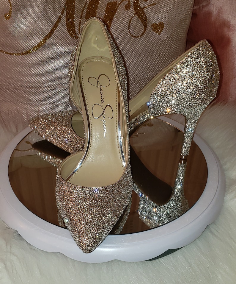 Custom Crystal Wedding Heels Rhinestone Wedding Shoes - Etsy
