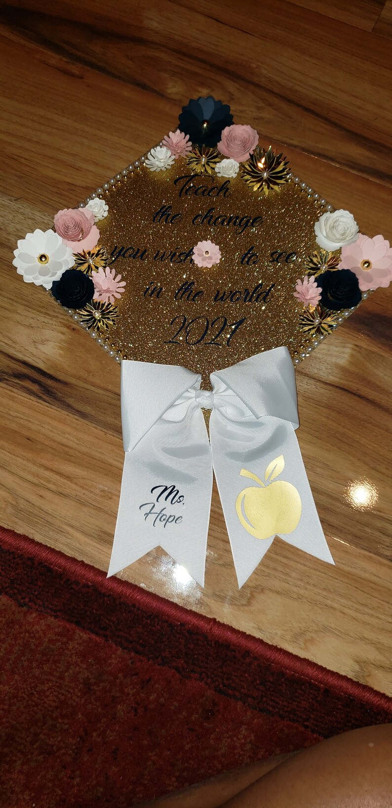 Graduation Cap Topper teach the Change - Etsy