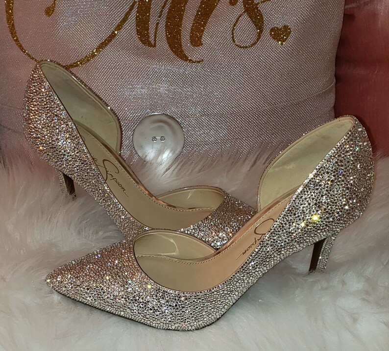 Custom Crystal Wedding Heels Rhinestone Wedding Shoes - Etsy