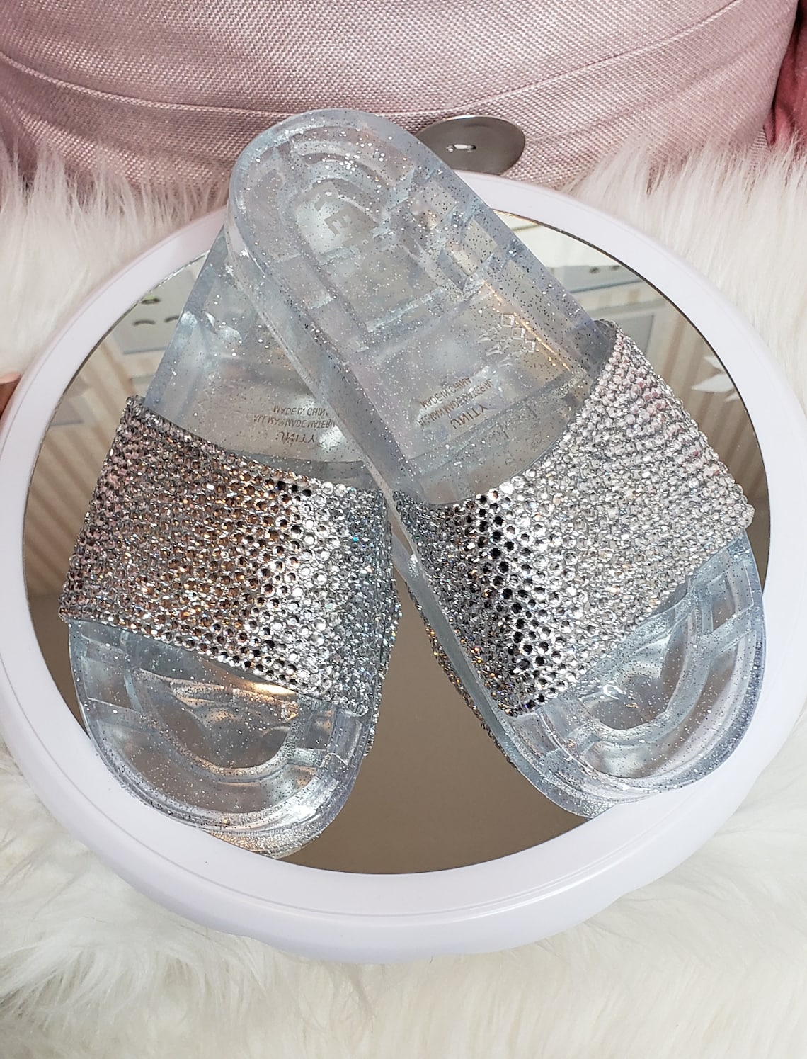 Custom Clear Bling Jelly Slides - Etsy Singapore