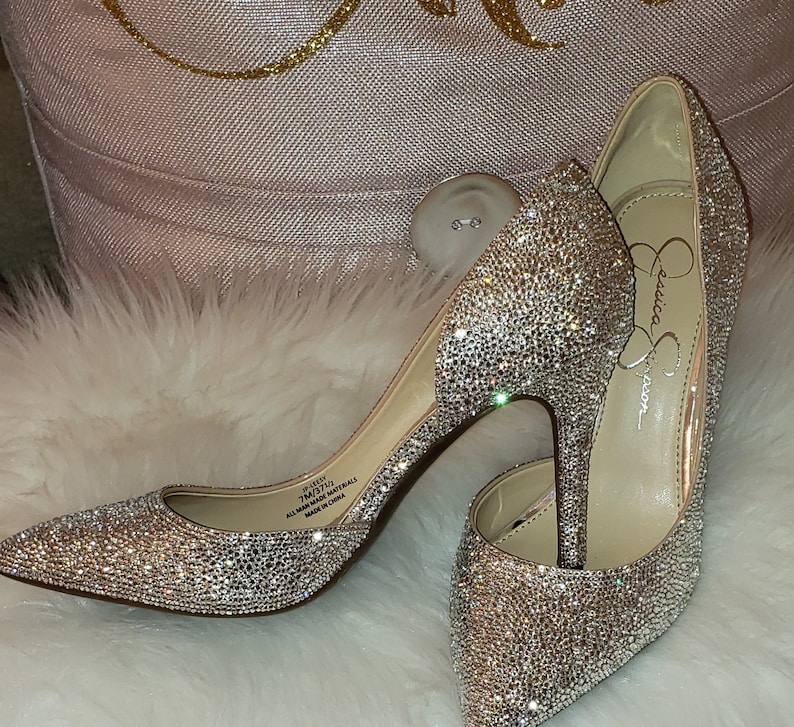 Custom Crystal Wedding Heels Rhinestone Wedding Shoes - Etsy